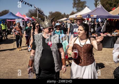 Gauteng, South Africa. 10th Aug, 2024. People have fun at a medieval ...