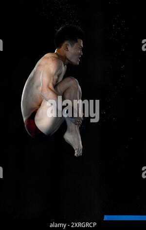 Rikuto Tamai of Japan competes during the men's 10m platform diving ...