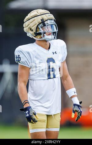 Notre Dame wide receiver Jordan Faison (6) tackles Ohio State wide receiver Brandon Inniss (11 ...