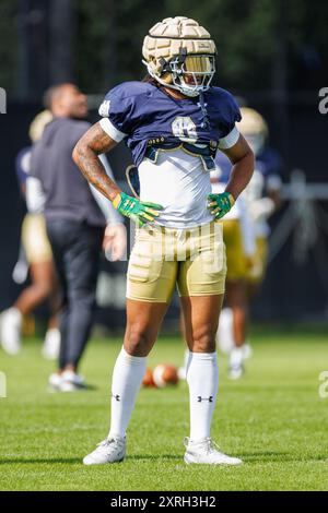 Notre Dame safety Xavier Watts (0) grabs Penn State running back ...