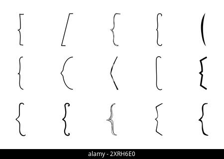 Brackets quote box frame sketch, brace border text parenthesis. Font ...
