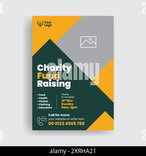 Charity and non profit Ngo print flyer or poster template set Stock ...
