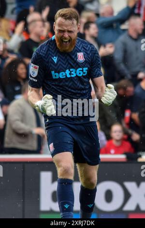 Stoke City goalkeeper Viktor Johansson during the Sky Bet Championship ...