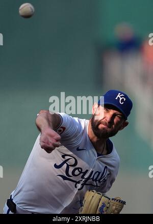 Kansas City Royals pitcher Michael Wacha throws in an exhibition ...