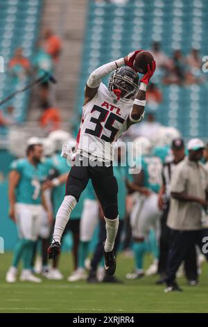 Atlanta Falcons cornerback Natrone Brooks (35) is tackled by Carolina ...
