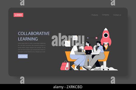 Collaborative Learning concept. Students engaging with geography ...