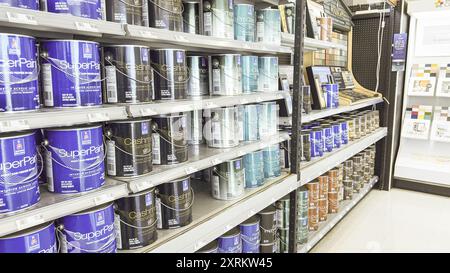 Array of Interior Paint Cans on Store Shelves Stock Photo - Alamy