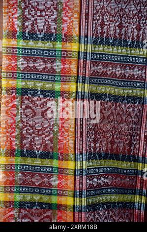 Colorful Toraja ethnic design and pattern painted on tongkonan ...