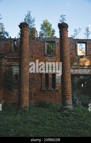 Old ruined column and destroyed stone in phaselis temple turkey asia ...