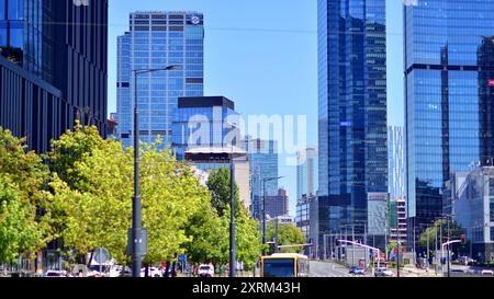 Warsaw, Poland. 31 July 2024. Urban landscape with modern buildings in ...
