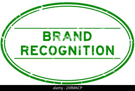 Grunge green brand recognition word square rubber seal stamp on white ...
