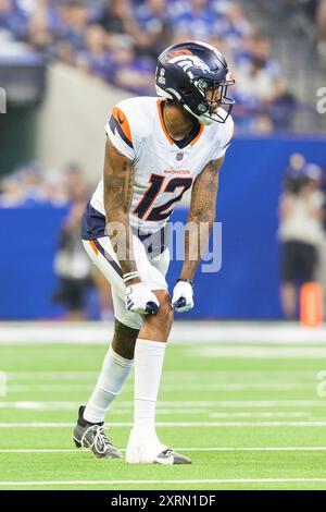 Denver Broncos wide receiver Tim Patrick (81) plays an NFL football ...