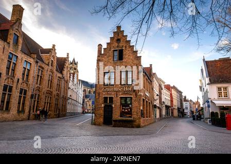 Flemish Renaissance Revival brick stepped gables in Bruges, Belgium ...