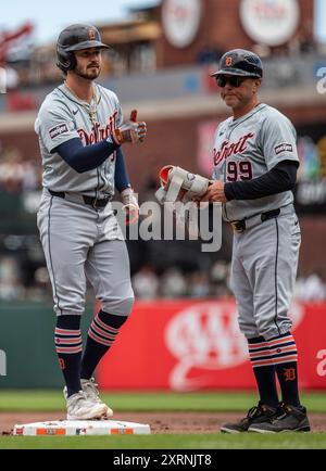 Detroit Tigers' Matt Vierling hits a single against the Chicago White ...