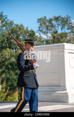 The military honor guard marching from the tomb of San Martin in the ...