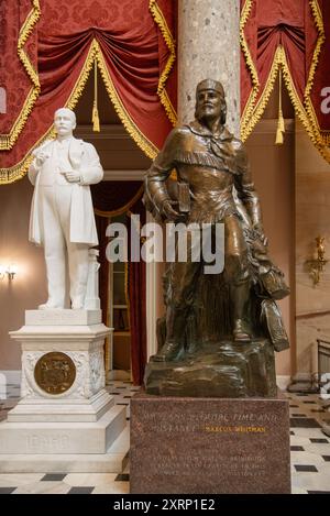 statue of Marcus Whitman inside the US capitol building's rotunda in ...