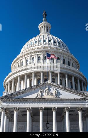 A view of the US Capitol Building in Washington, DC, United States, on ...