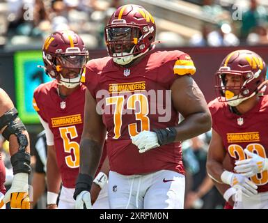 Washington Commanders tackle Trent Scott (73) in action during the NFL ...