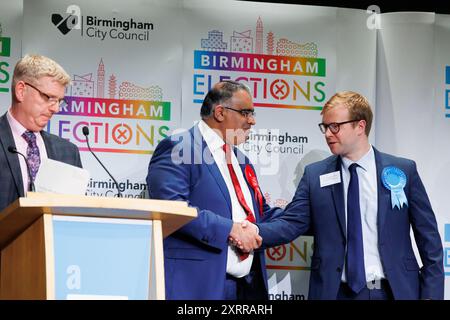 Labour MP Tahir Ali (centre) retaining the Birmingham Hall Green and ...