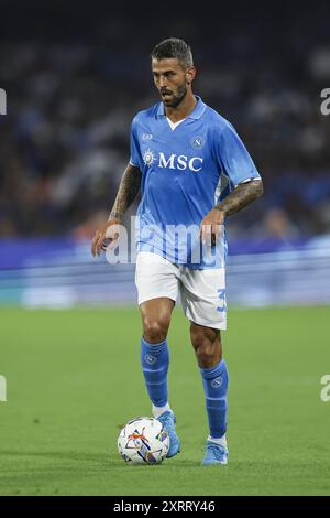 Napoli's Italian defender Leonardo Spinazzola celebrates after scoring ...