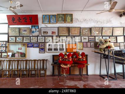 Traditional lion masks in Loo Pun Hong temple, Penang island, George ...