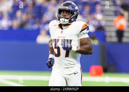 Denver Broncos running back Audric Estime (23) takes part in drills ...