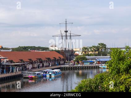 Maritime museum on the riverfront, Melaka State, Malacca, Malaysia ...