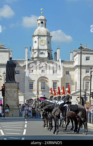 Royals on guard in Whitehall outside Horse Guards Parade London GB UK ...