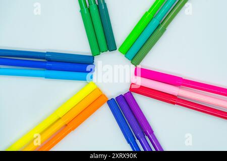 Colorful Sign Pens Mocku p in an Office Setting Isolated White ...