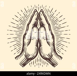 Person praying and wishing to God. Vector illustrations clip art ...