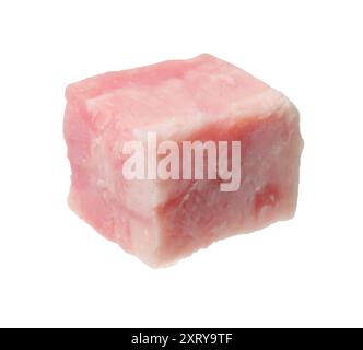 Cube of raw bacon isolated on white Stock Photo - Alamy