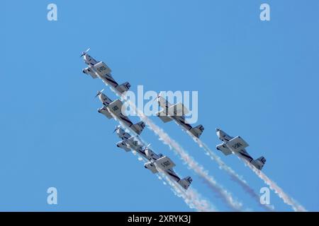 The Ravens aerobatic display team flying at the Blackpool Air Show ...