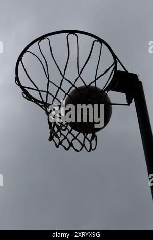 Netball practising shooting - sport aiming aim accuracy goal net ball ...