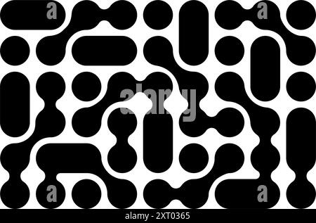 Metaballs pattern. Connected points, liquid dots or amorphous shapes background. Organic blobs ...