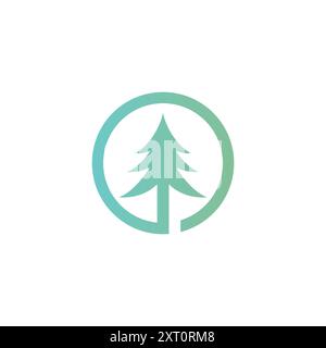 Concept tree organic natural pine and fir forest icon vector ...
