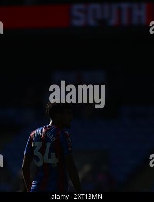 Chadi Riad of Crystal Palace on the bench ahead of the Premier League ...