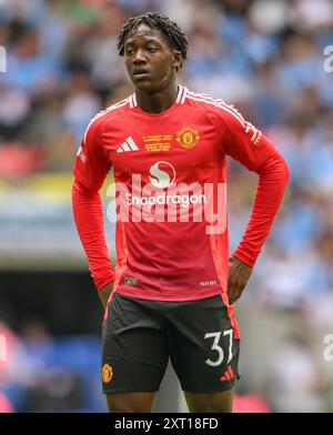 Kobbie Mainoo of Manchester United - Manchester City v Manchester ...