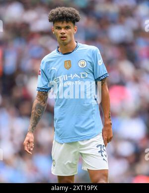 Nico O'Reilly of Manchester City in action during the Manchester City ...