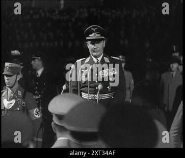 Hermann Goering Giving a Speech from a Decorated Dais at Lehrter Train ...