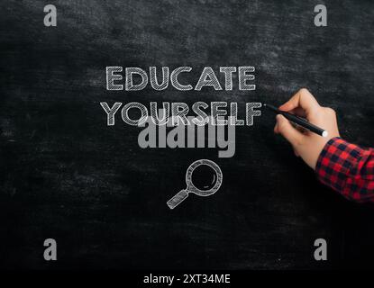 Word writing text Educate Yourself. Business photo showcasing To train ...