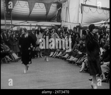 Female Civilians Modelling at a Fashion Show on the Deck of an Ocean ...