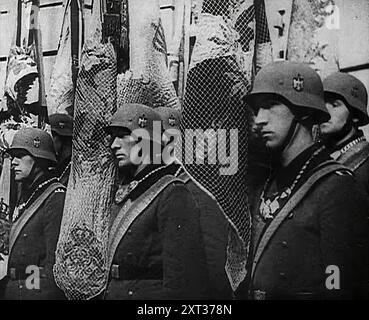 A Nazi helmet from the Second World War lies in a display case in the ...
