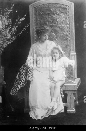 An image of the Crown Princess of Roumania seated with her daughter ...