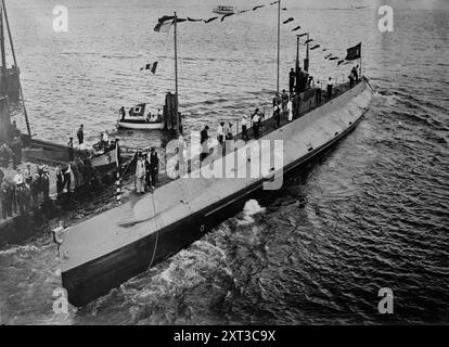 Photograph of the submarine Isaac Peral, a Spanish naval vessel, with ...