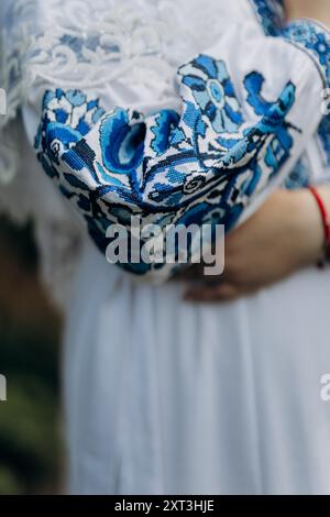 Traditional Ukrainian Attire with Intricate Embroidery and Elegant ...