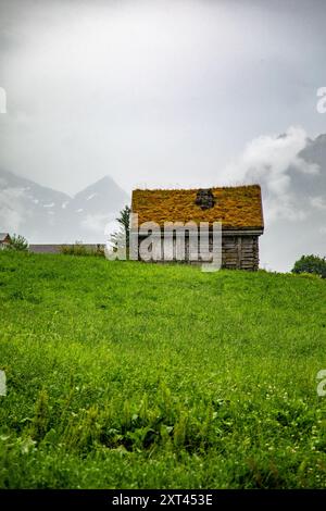 Traditional Norwegian timber built property in Olden, Norway Stock ...