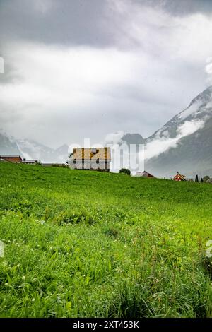 Traditional Norwegian timber built property in Olden, Norway Stock ...