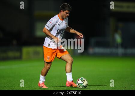 Rob Apter of Blackpool goes forward with the ball during the Sky Bet ...