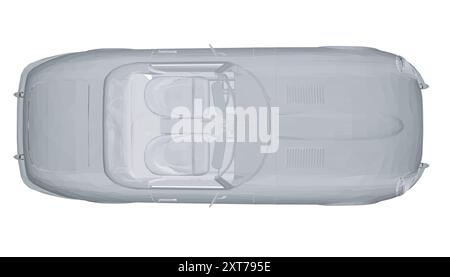 Luxury convertible car. Art picture Car cabriolet with outlines. Vector ...