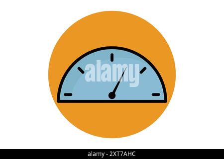Gauge or Speedometer line icon, data and analytics, velocity sign ...